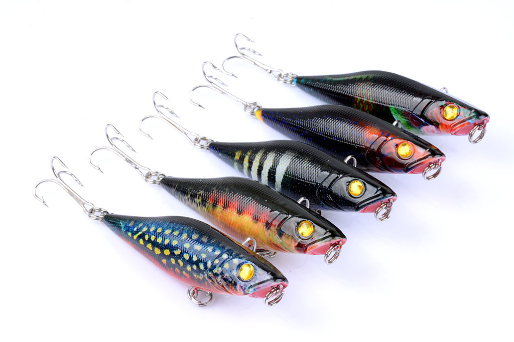 5X 7.5cm Popper Poppers Fishing Lure Lures Surface Tackle Fresh ...
