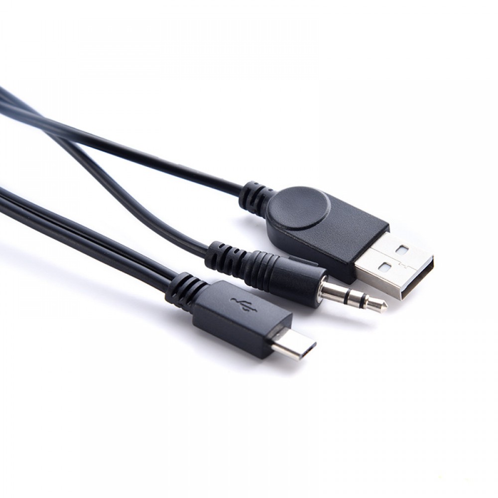 2 in1 Cable - Mini Micro USB to USB 3.5mm Aux Audio Jack Connection Cable